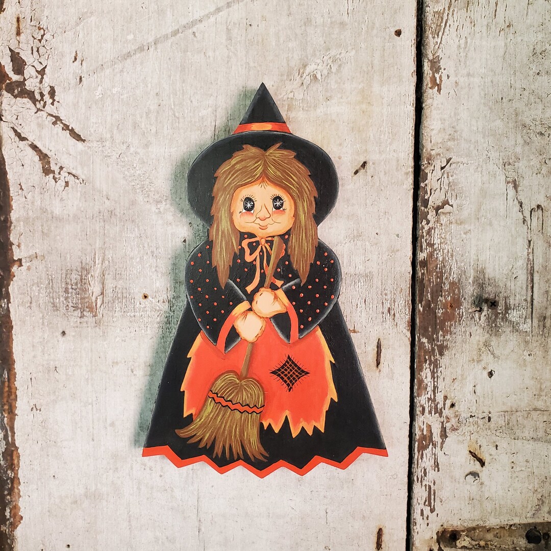 Witch Sign Country Witch Country Halloween Painted Witch Primitive Fall ...
