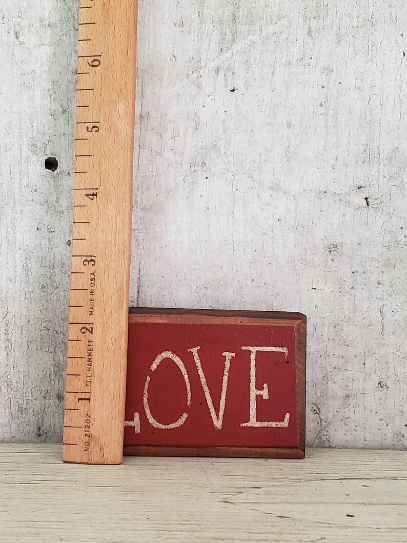 Primitive Valentines Day LOVE Painted Wood Sign February Decor - Etsy
