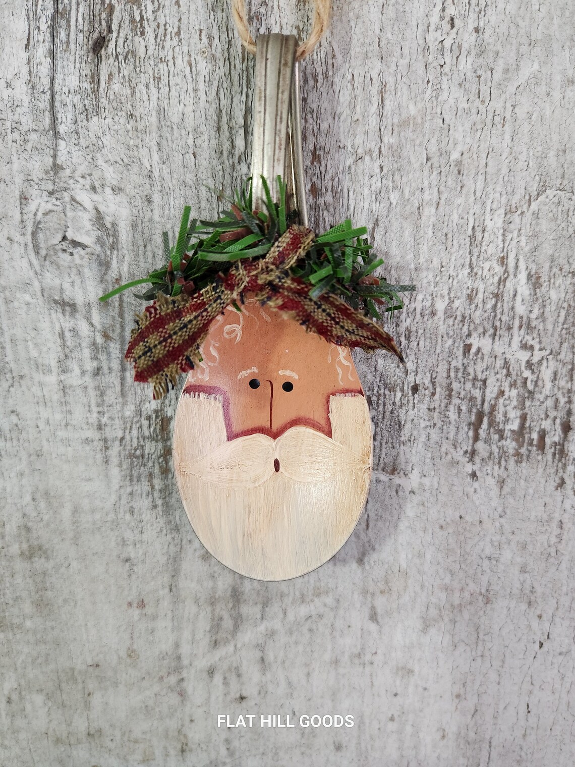 Primitive Santa Ornament Rustic Santa Ornament Painted Vintage Spoon ...