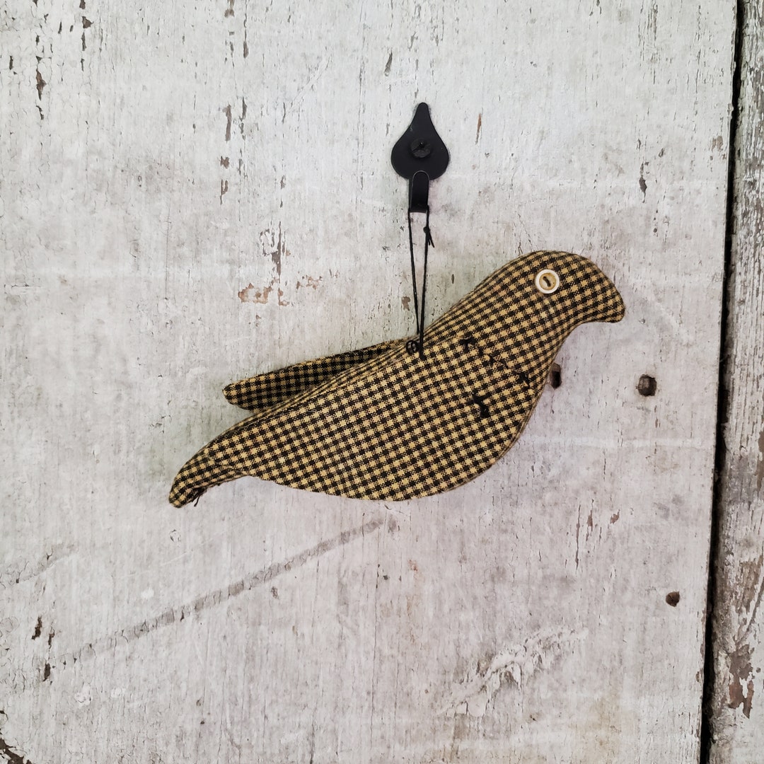 Primitive Cloth Crow Rustic Cloth Crow Crow for Wreath Crow Décor Old ...
