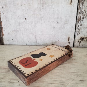 Primitive Halloween Wood Sign Primitive Fall Country Halloween Owl and ...