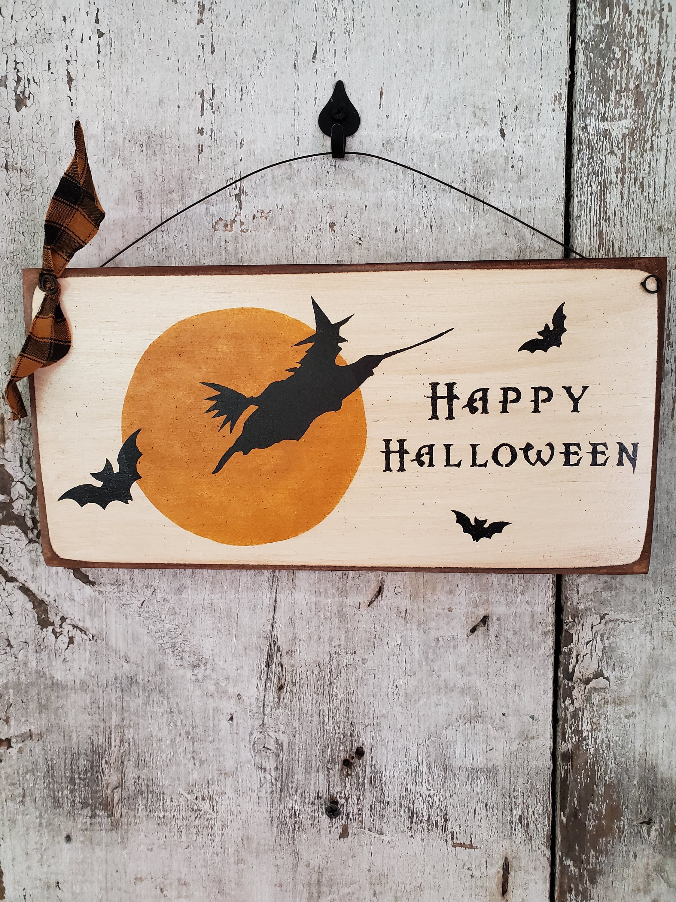 Happy Halloween Sign Primitive Halloween Country Halloween Rustic ...