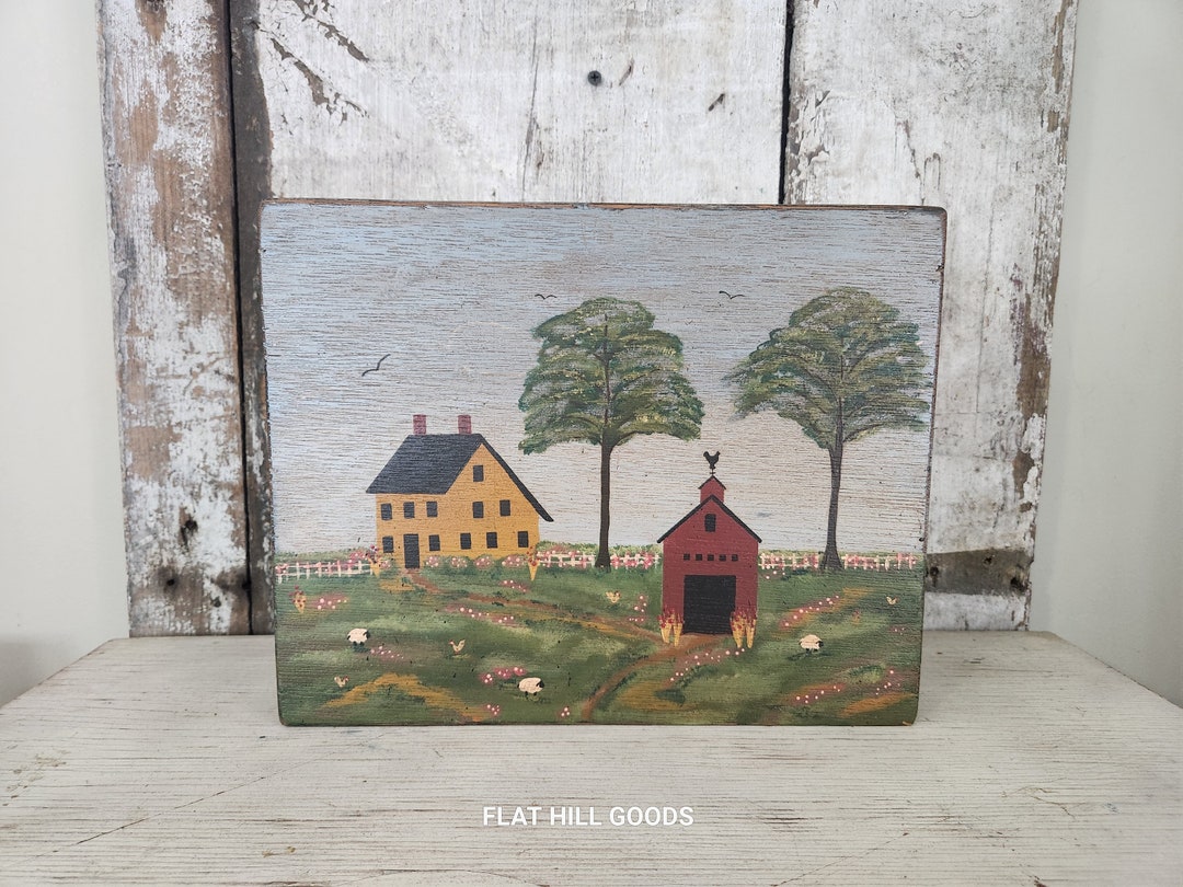 Primitive Country Décor Primitive Farm Scene Country Scene Farm House ...