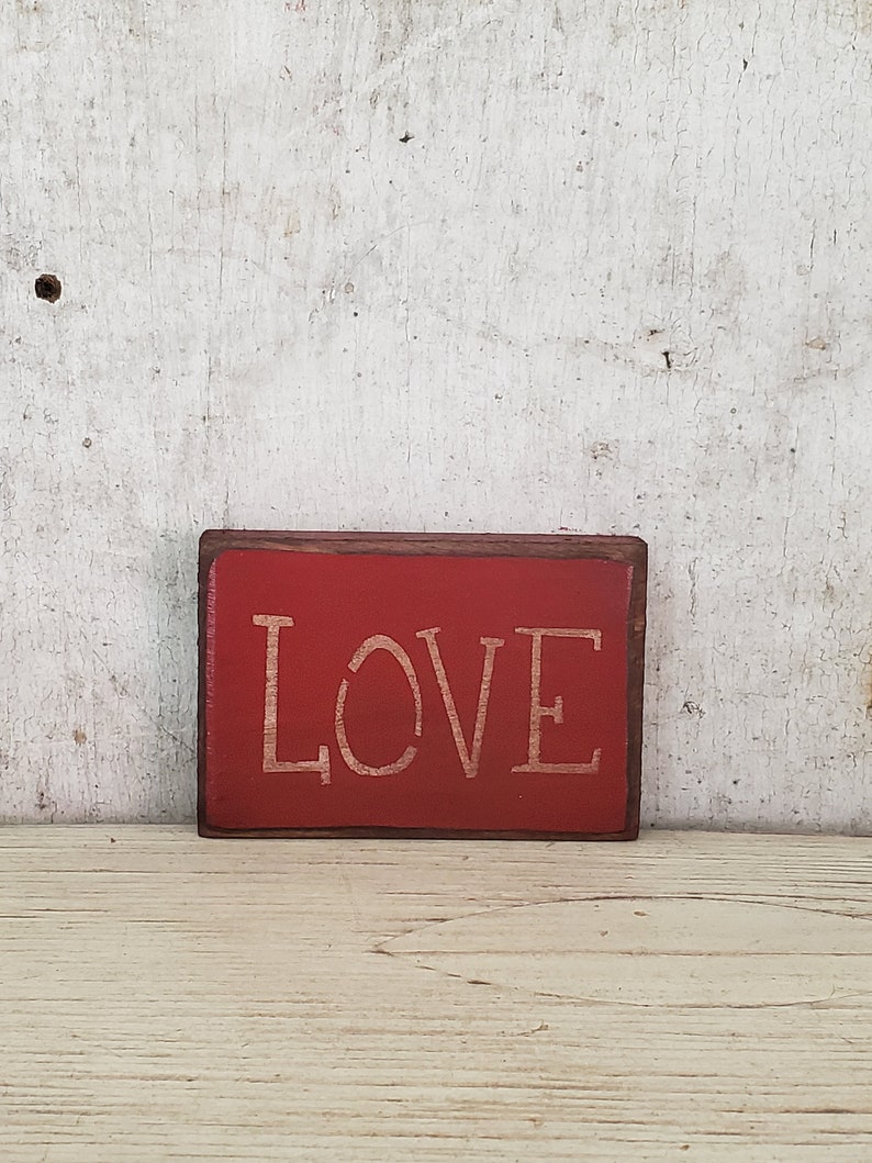 Primitive Valentines Day LOVE Painted Wood Sign February | Etsy