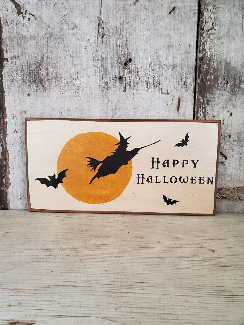 Happy Halloween Sign Primitive Halloween Country Halloween Rustic ...