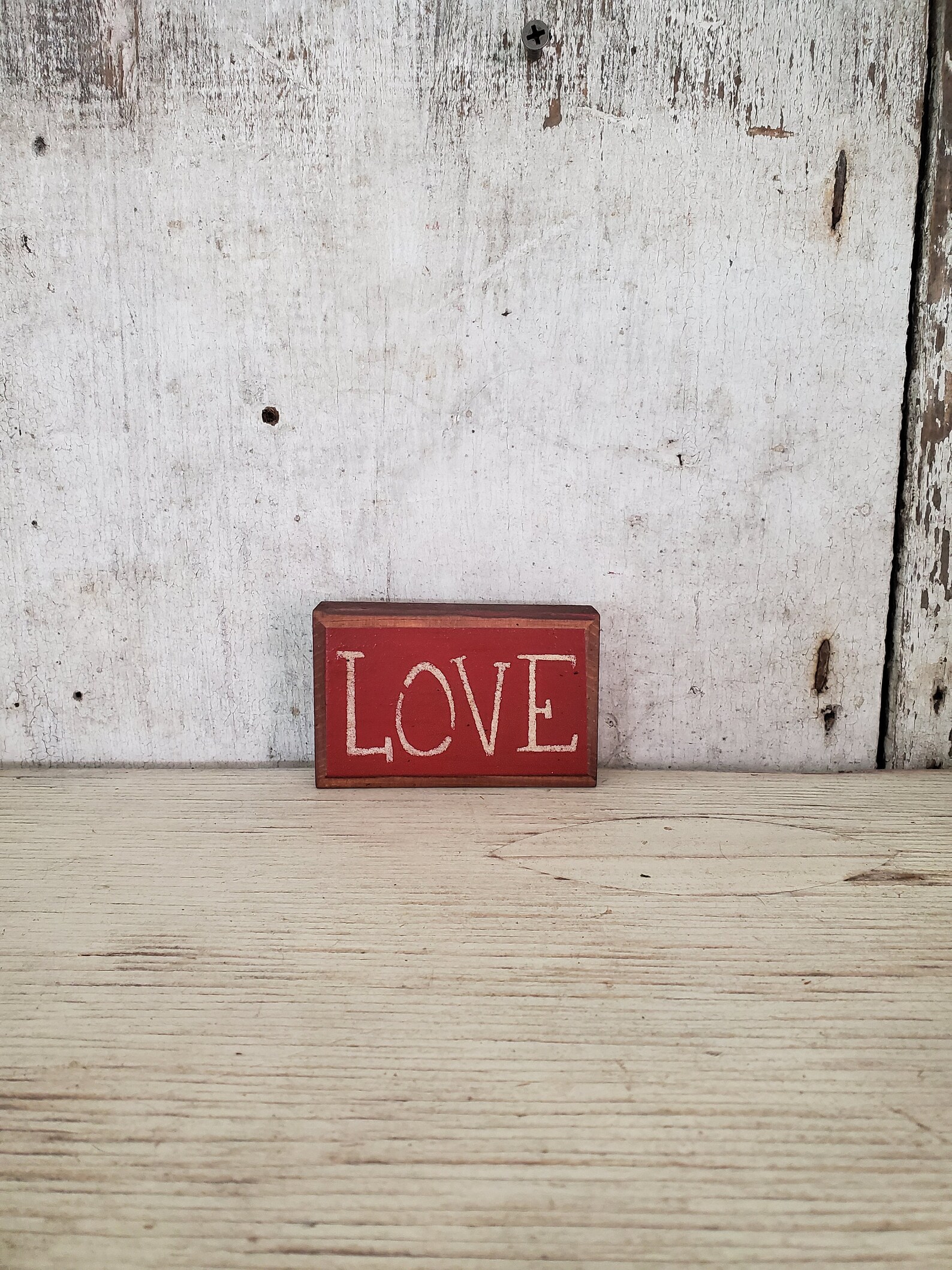 Primitive Valentines Day LOVE Painted Wood Sign February Decor - Etsy