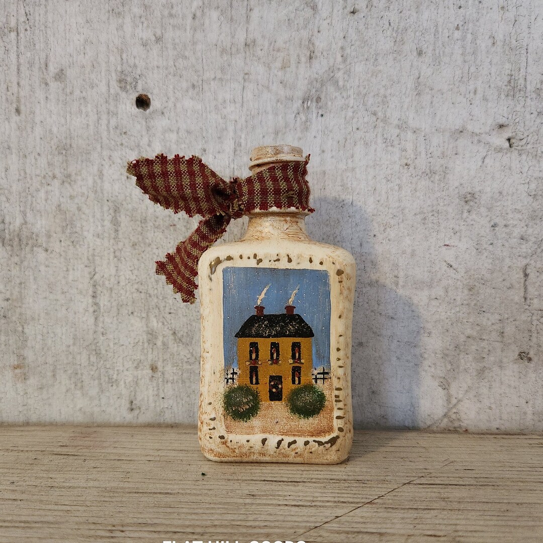 Primitive Winter Colonial House Scene Winter Barn Scene Modern Nip ...