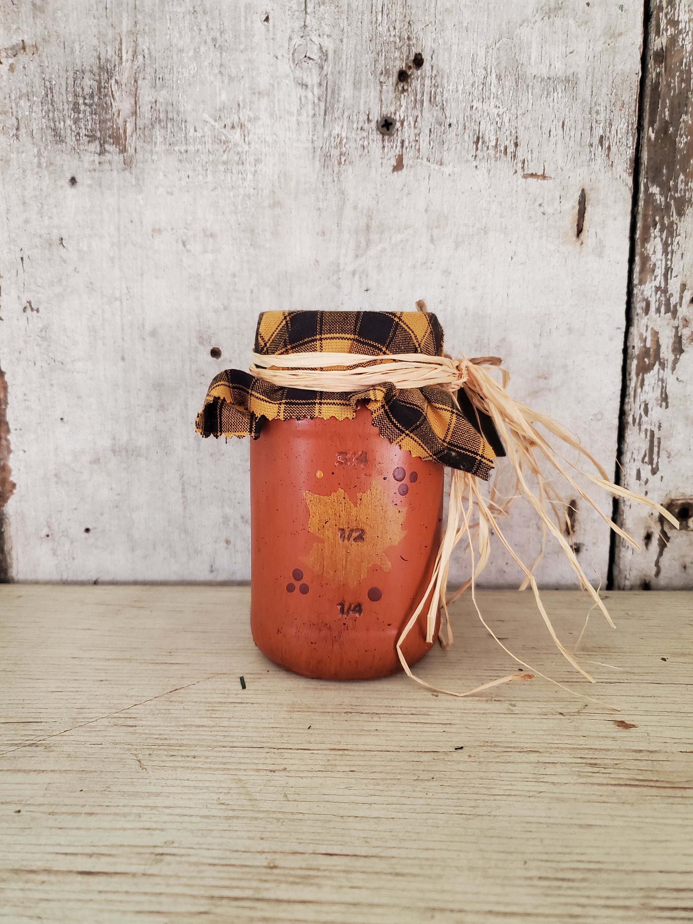 Primitive Crow Painted Canning Jar Primitive Country Crow and Stars ...