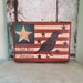 Primitive Flag Box on Vintage Silverware Box Americana Vintage Wood Box ...