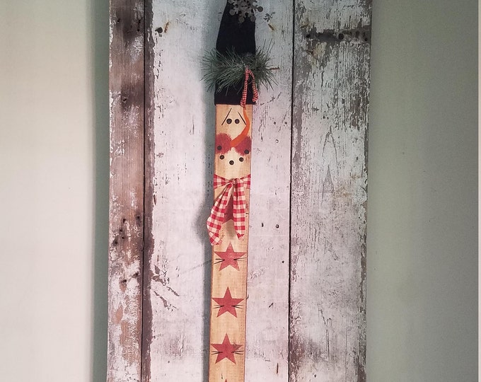 Fence Picket Snowman Rustic Snowman Primitive Snowman Primitive ...