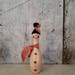 Snowman Bowling Pin Toy Bowling Pin Primitive Snowman Shelf Sitter ...
