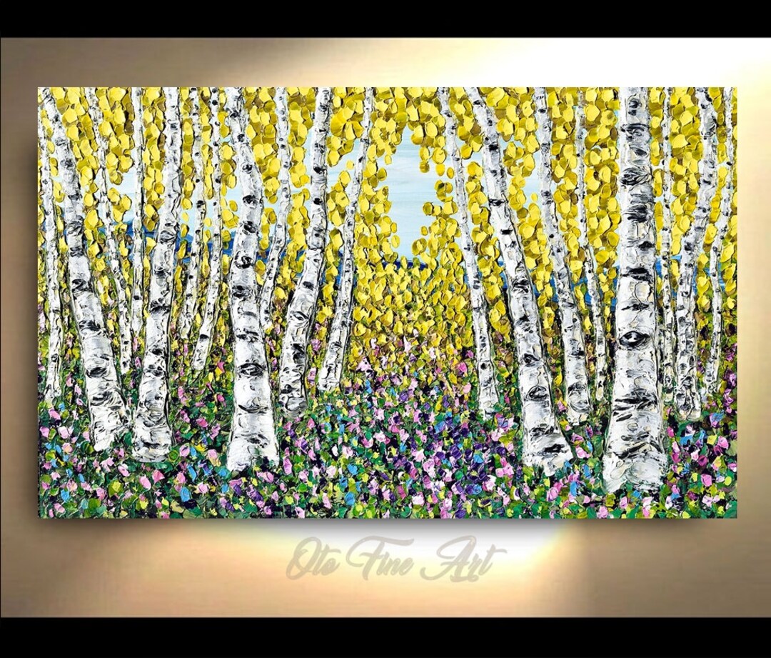 New Aspen Painting Abstract Tree Landscape Painting Landscape Artwork ...