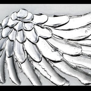 Angel Wings Painting Silver Art Abstract Oil Painting Original Feather ...
