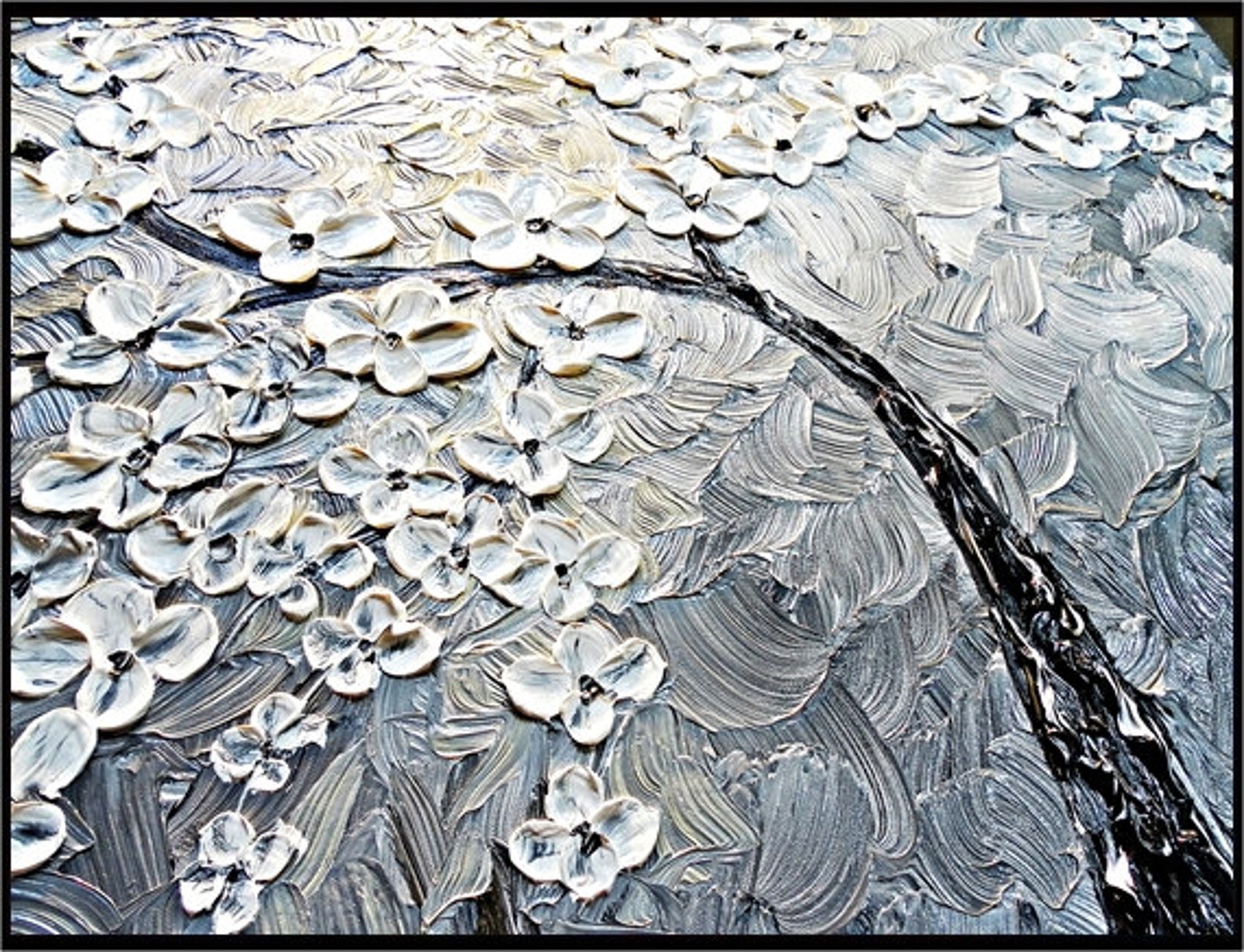 Abstract Painting Abstract Wall Art Tree White Flowers - Etsy