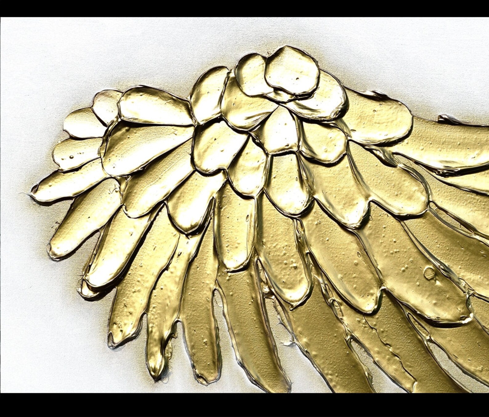 Angel Painting Art Light Gold Abstract Oil Painting Original | Etsy