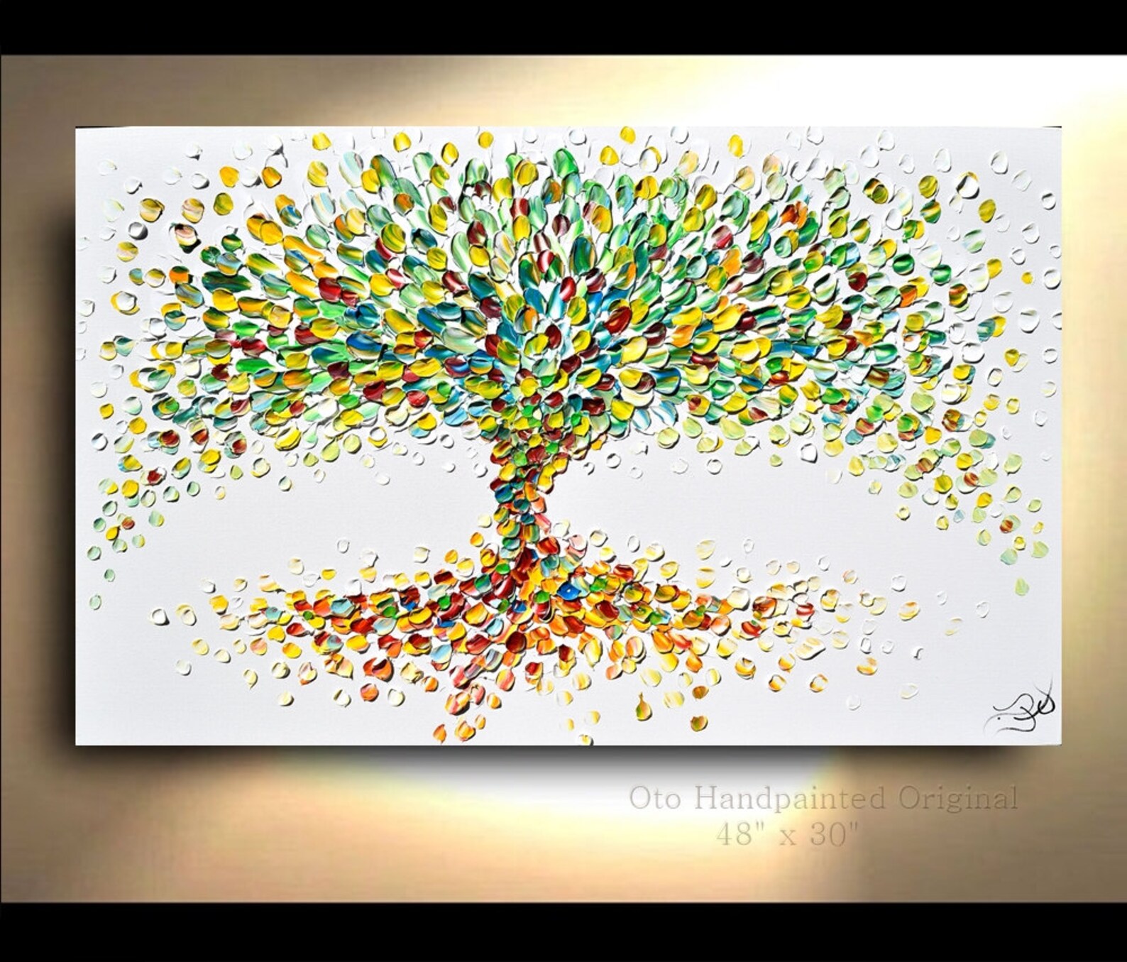 Tree Art Abstract Primary Painting Colorful Custom Landscape - Etsy