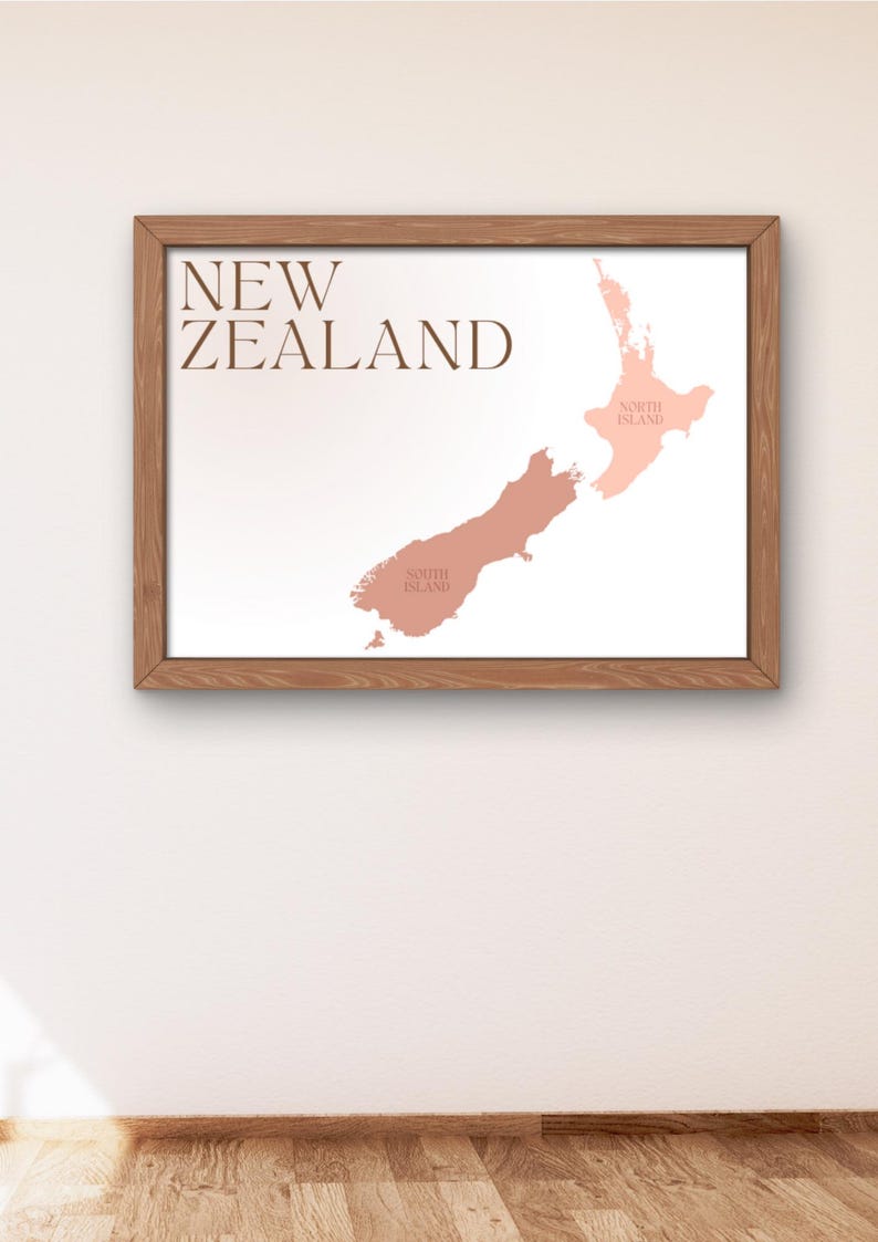 ECE Poster - Map of New Zealand - Etsy
