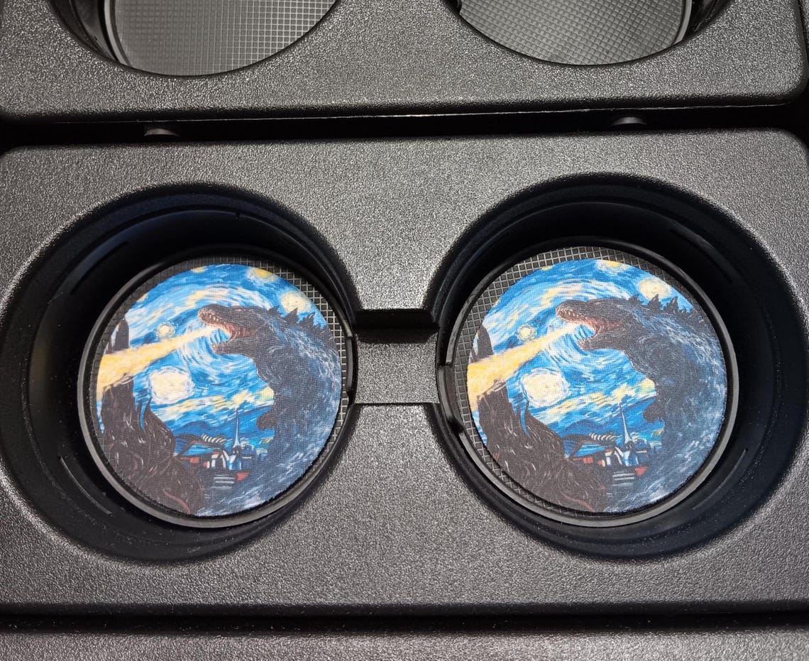 Godzilla,universal Fit Car Coasters,car Drink Coasters,auto Coasters ...