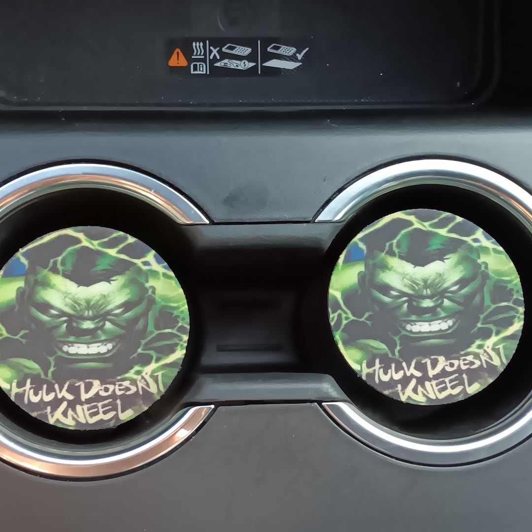 Hulk Doesn't Kneel, Hulk, Coaster Set, Car Accessories, Car Decor, Car ...