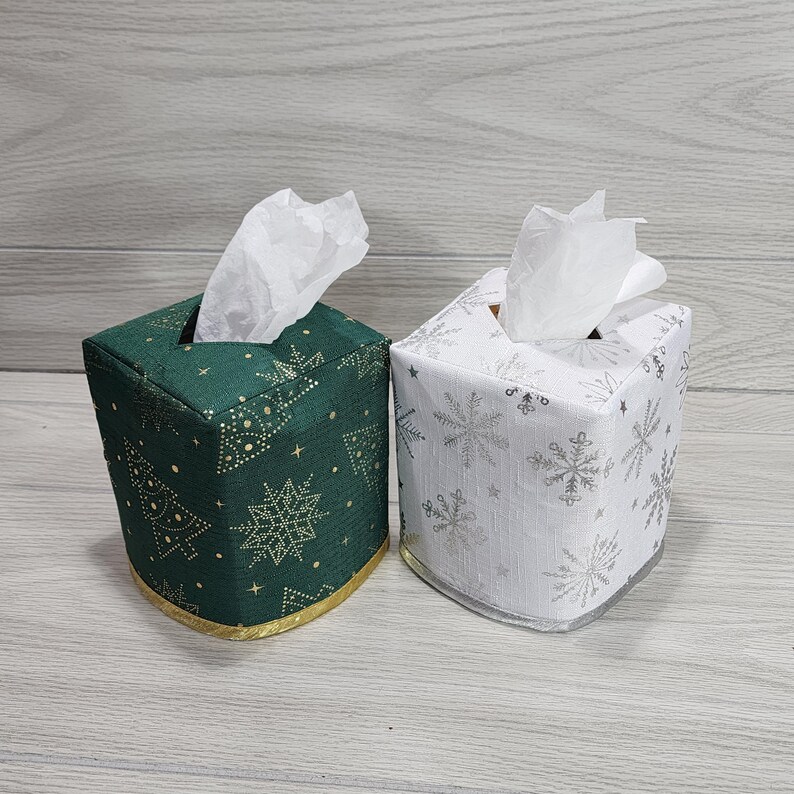 Christmas Decor, Fabric Tissue Box Cover, Tissue Box Cover, Fabric ...