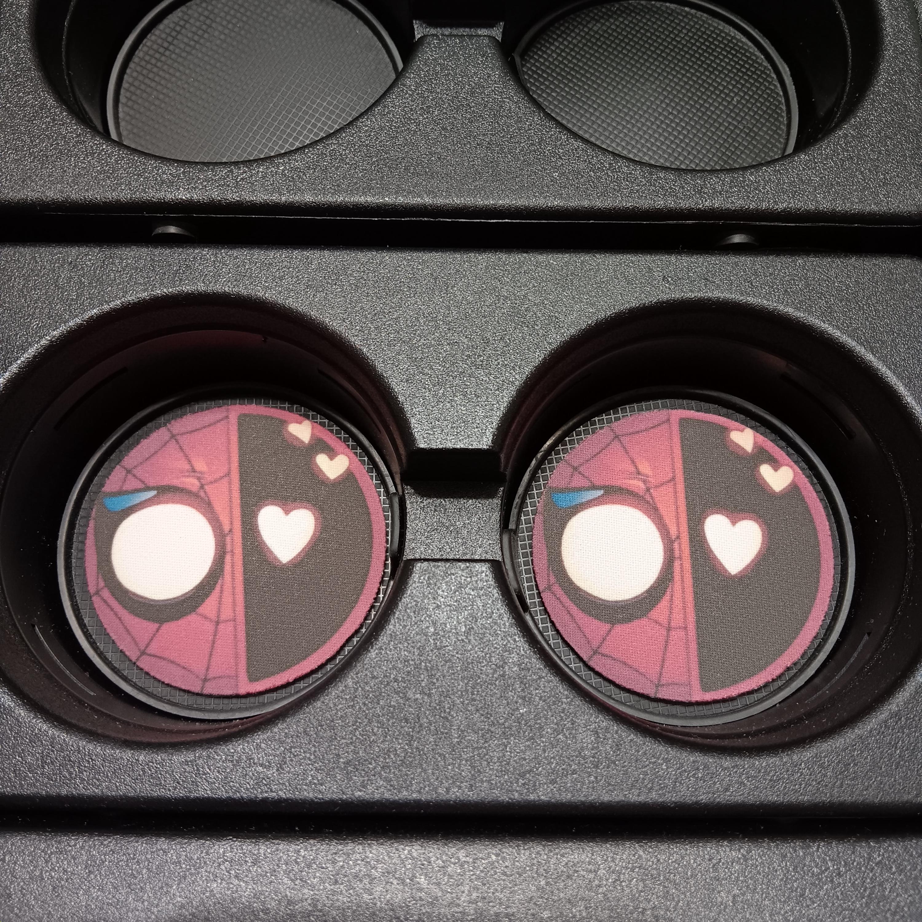 Deadpool Coasters,spiderman,universal Fit Car Coasters,rubber Coasters ...