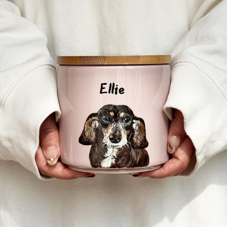 Hand-painted Custom Pet Portrait Urn, Personalized Ceramic Dog Cat ...