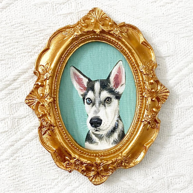 Custom Hand-painted Pet Art: Personalized Cat Portrait, Baroque Frame ...