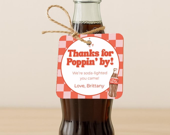 Soda Pop Favor Tags: Editable Party Theme, Printable Template (digital ...