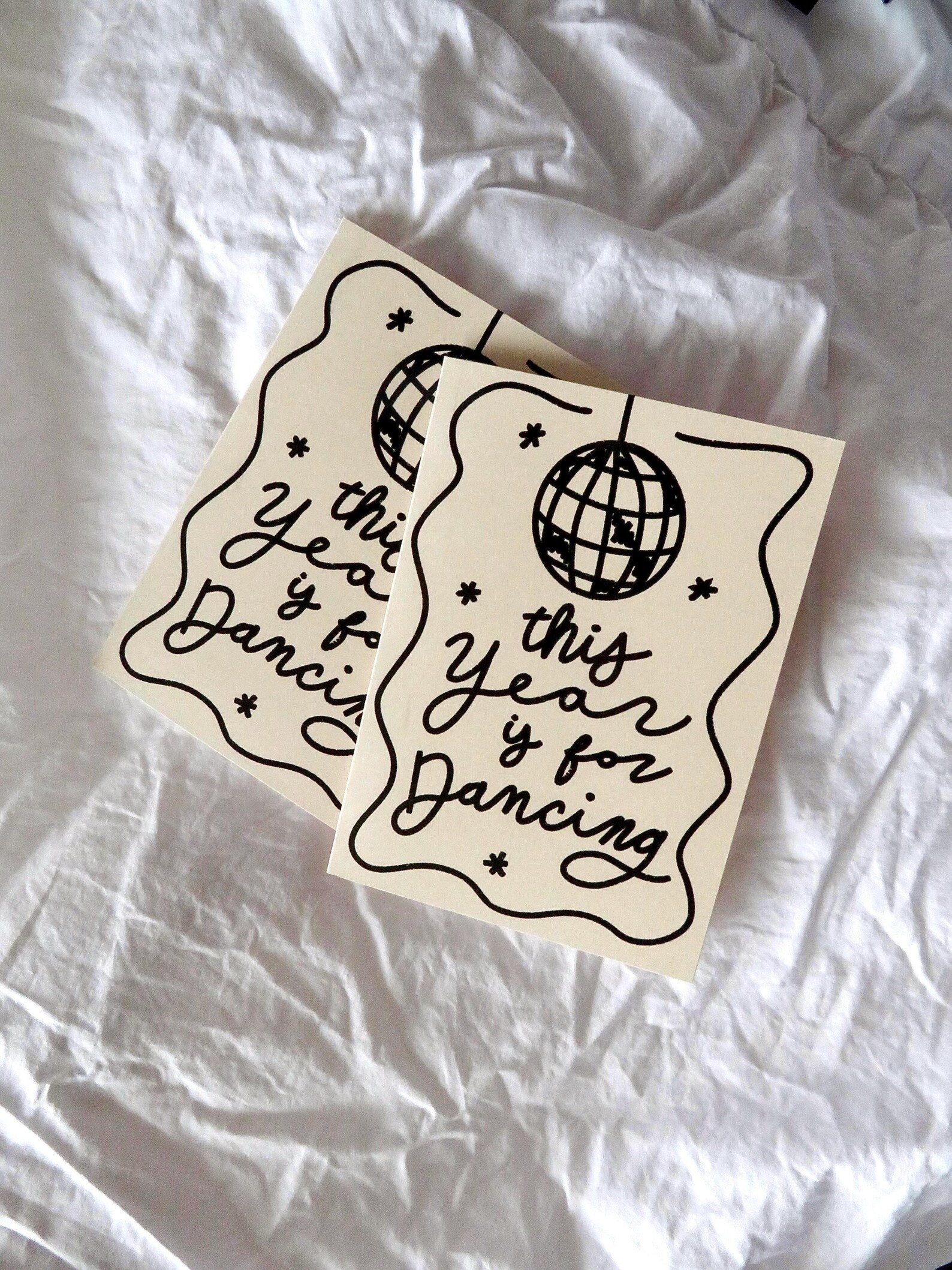 Retro Disco Greeting Cards – ‘this Year is for Dancing’ Blank Cards - Etsy