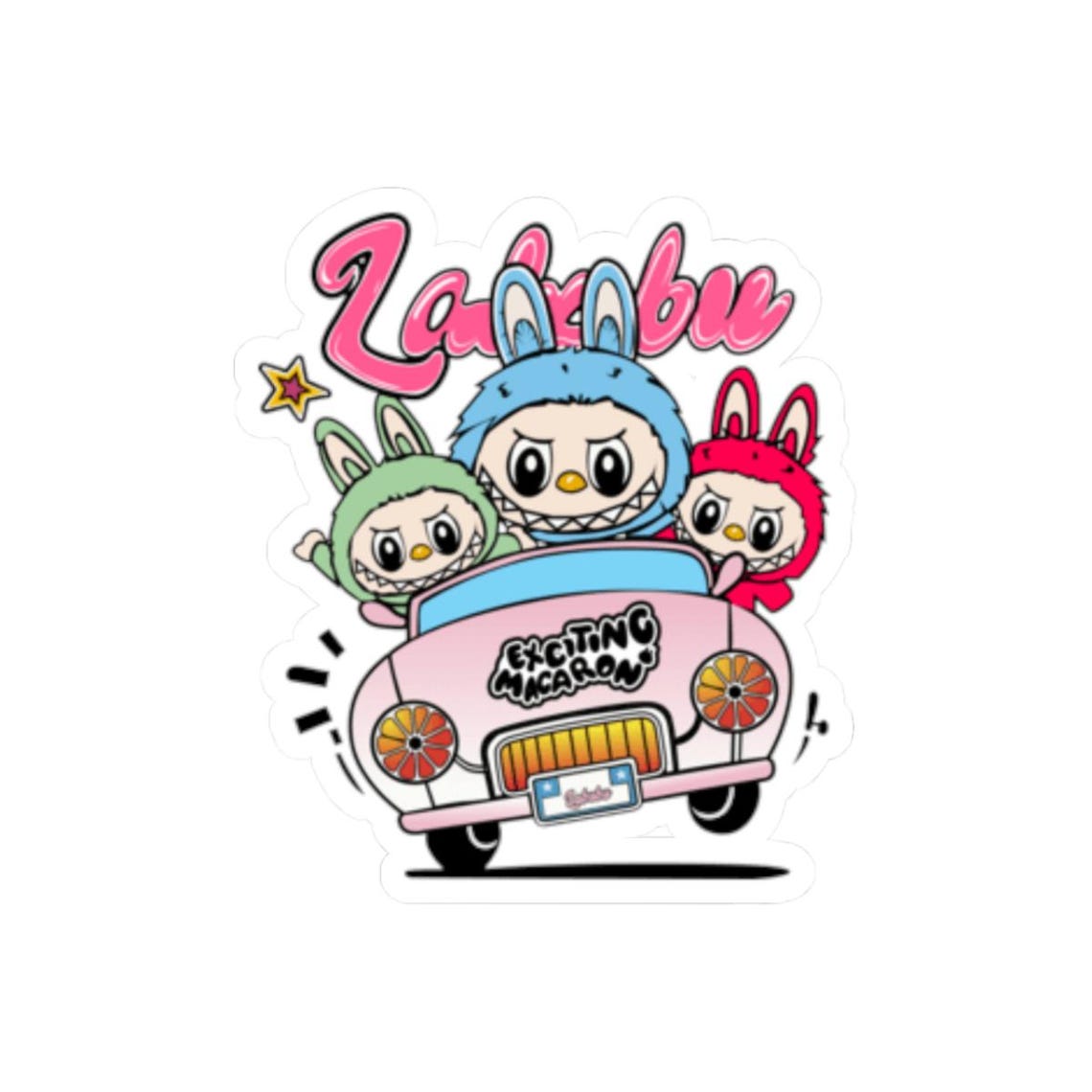 Labubu Car Stickers: Glossy Vinyl Decals for Laptop, Scrapbook & Decor ...