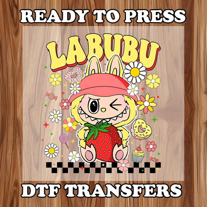 Labubu Strawberry Bow Doll for Kids Girls Ready to Press, Funny Cartoon ...