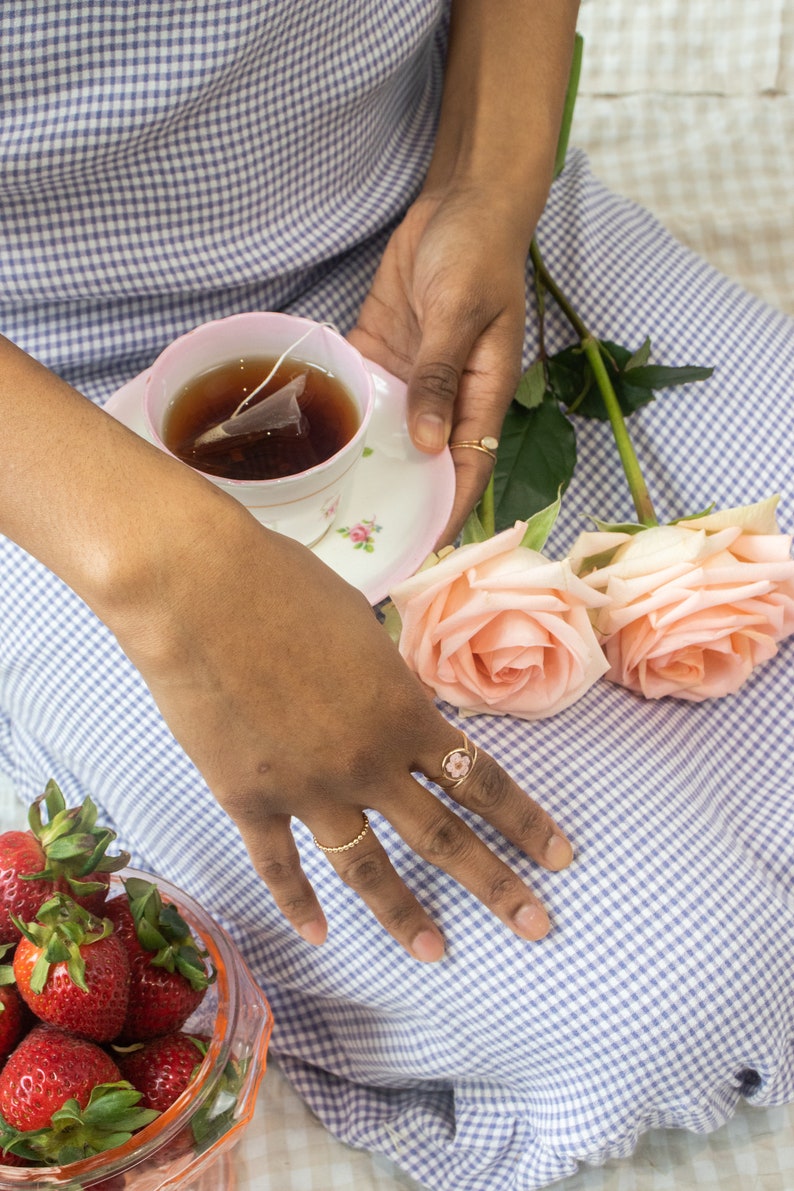 Pressed Flower Ring Cottagecore Floral Ring 14K Gold - Etsy