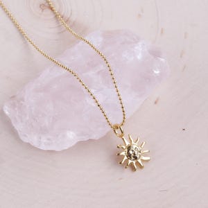 Tiny Sun Necklace Gold Sun Necklace Dainty Layering | Etsy