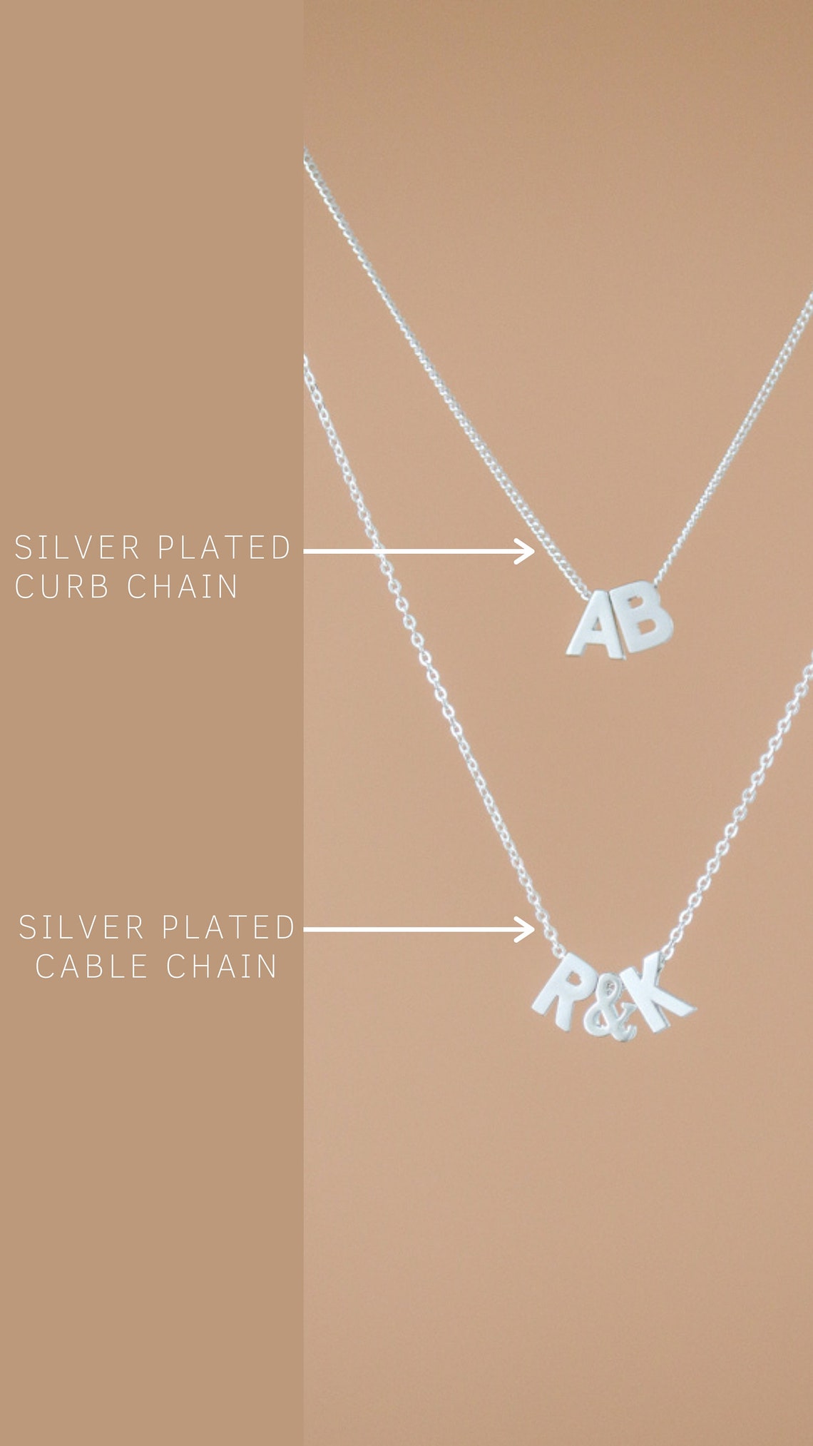 Tiny Custom Initial Necklace Silver Name Necklace Minimal | Etsy