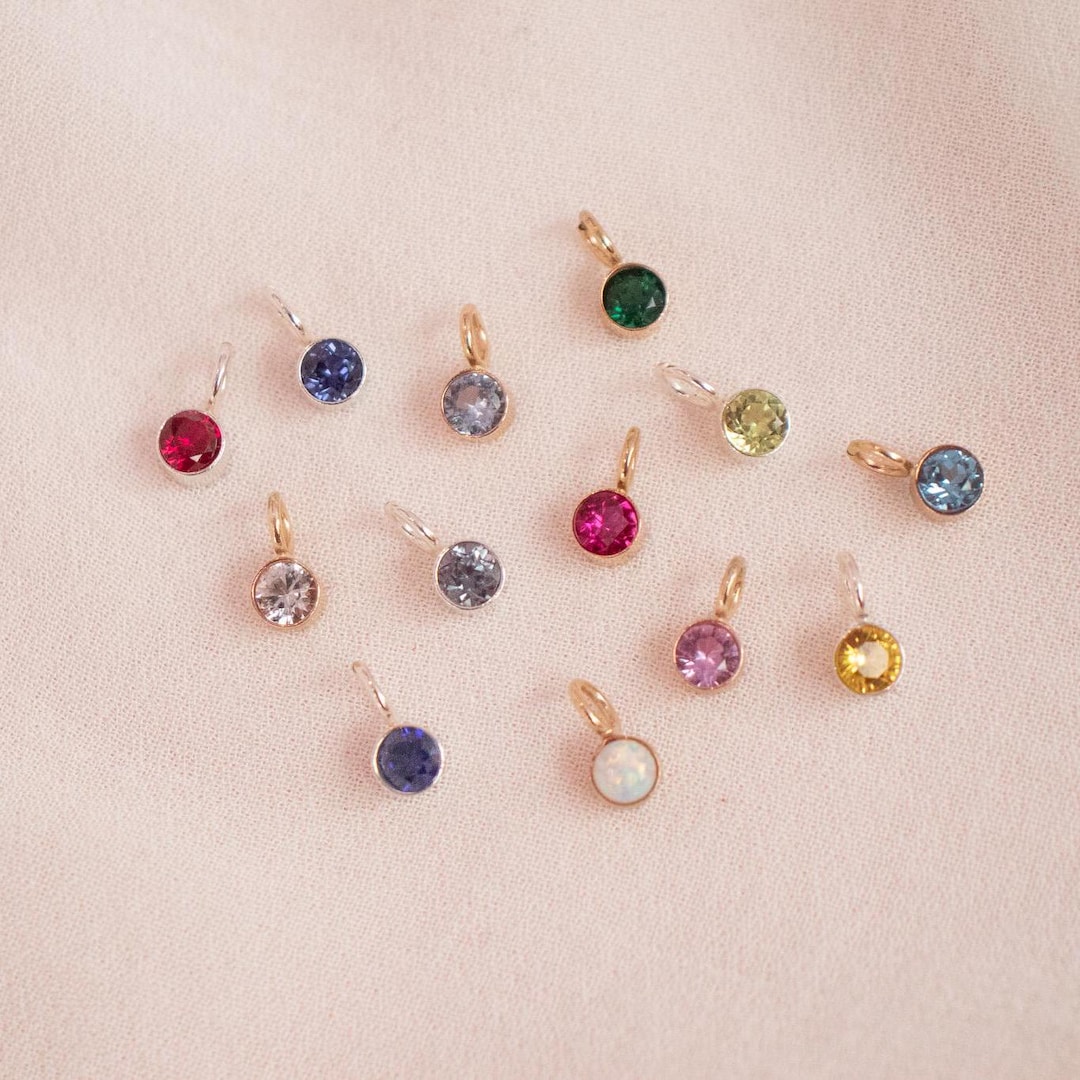 Birthstone Charm Add on | Birth Month Gift for Mom | Push Present ...
