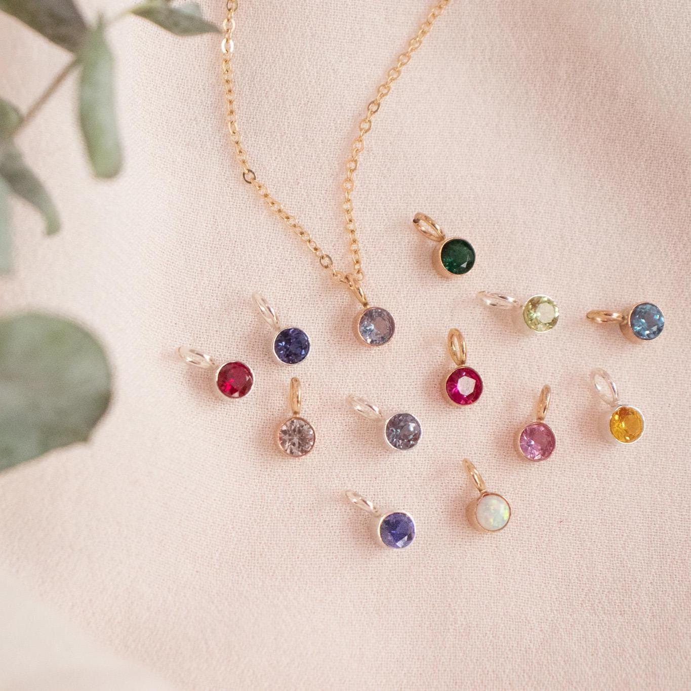 Birthstone Charm Add on | Birth Month Gift for Mom | Push Present ...