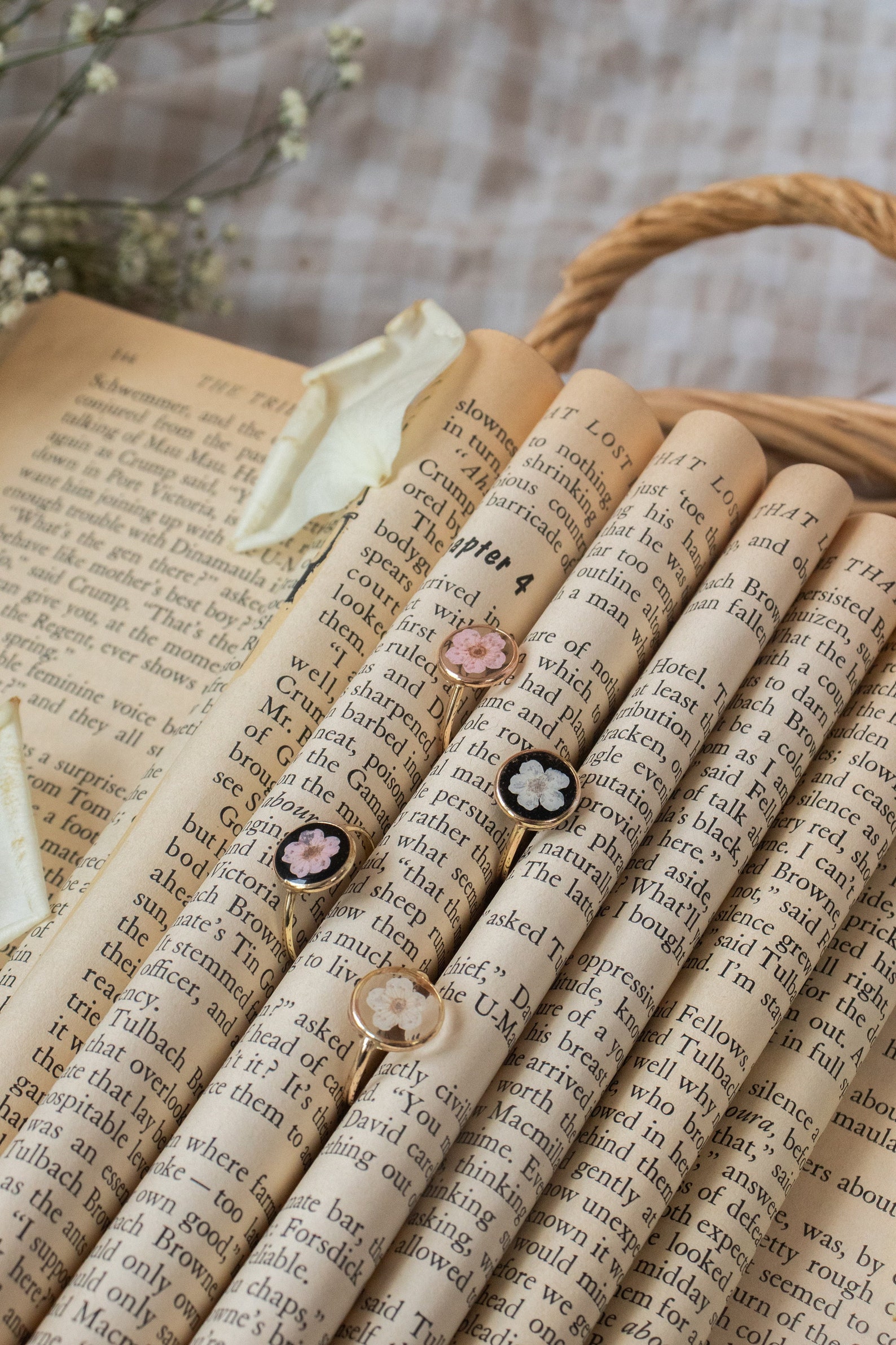 Pressed Flower Ring Cottagecore Floral Ring 14K Gold - Etsy