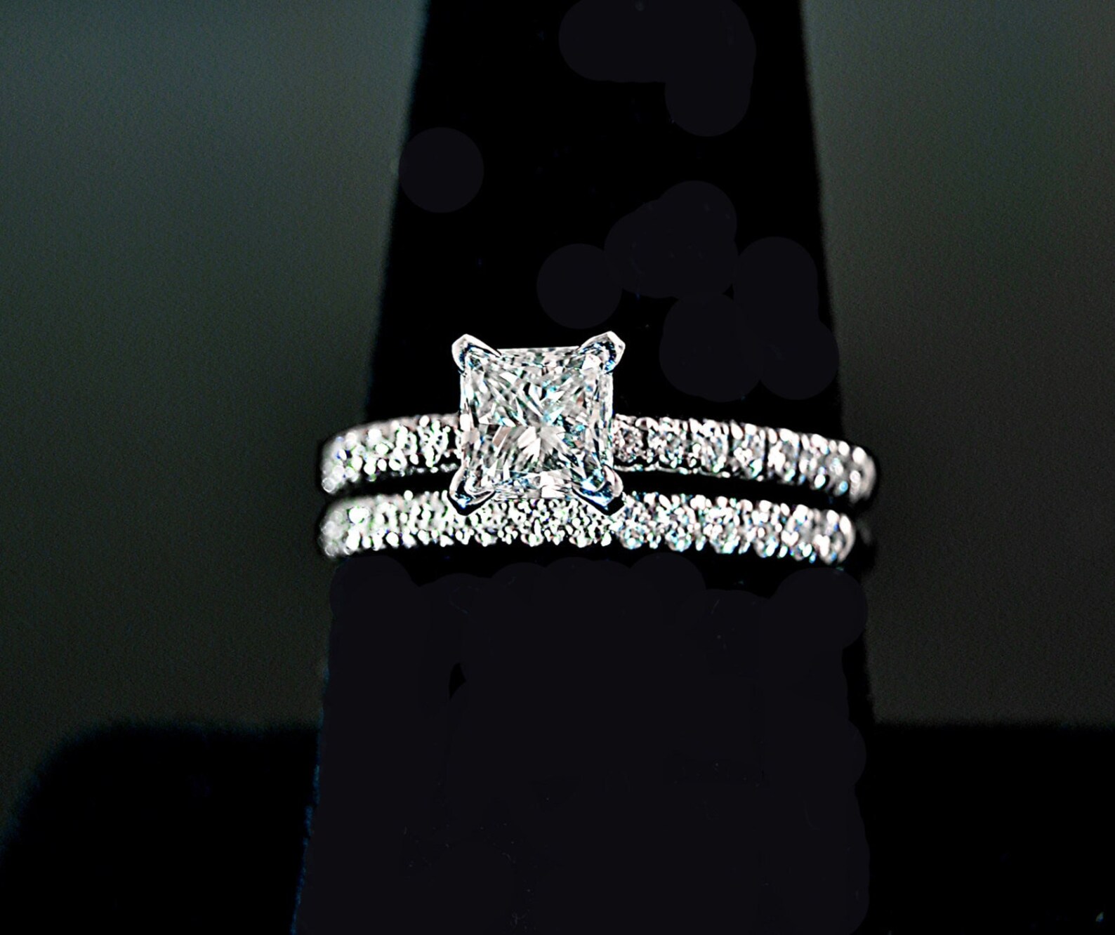 Diamond Engagement 2 Rings Set PT950 1.46 Ctw Certificate Size 6.75 - Etsy