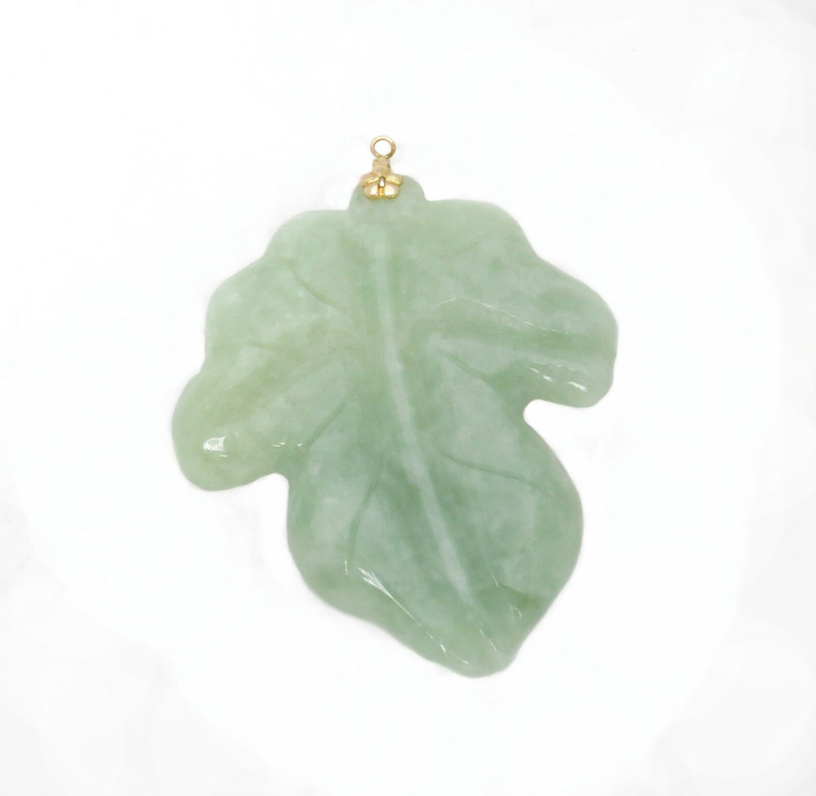 Vintage Translucent Water JADE Leaf PENDANT - Etsy