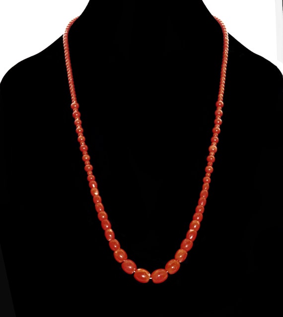 Hawaii Estate Pacific Deep Sea RED CORAL 18k Clasp 28… - Gem