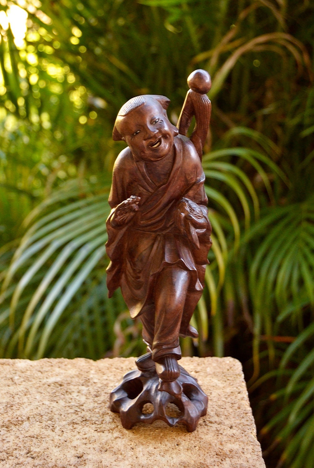 Antique Chinese Finely Carved ROSE Wood hunter Statue Figurine - Etsy