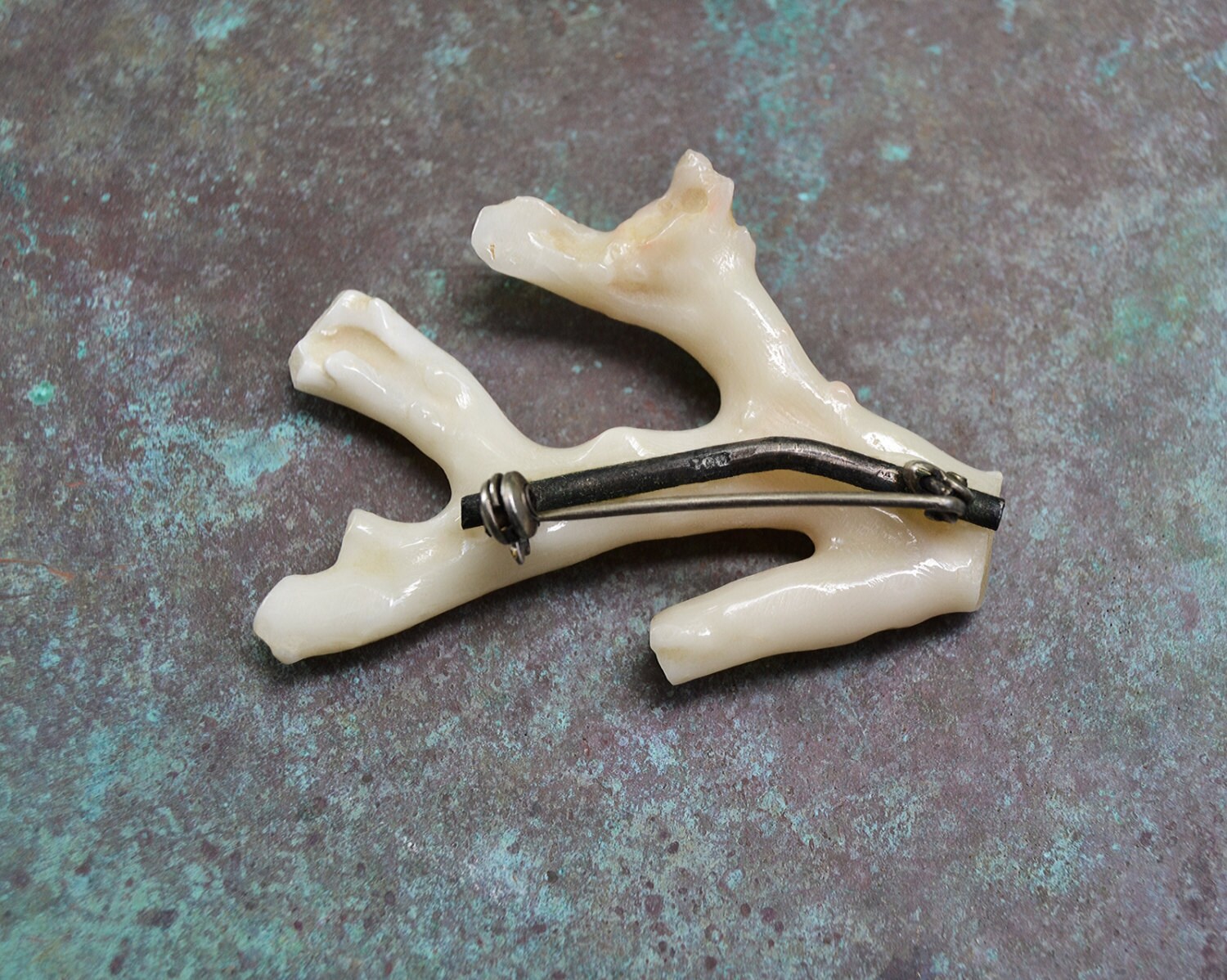 Antique Victorian Deep Sea White Angel Skin CORAL BRANCH Brooch Pin 800 ...