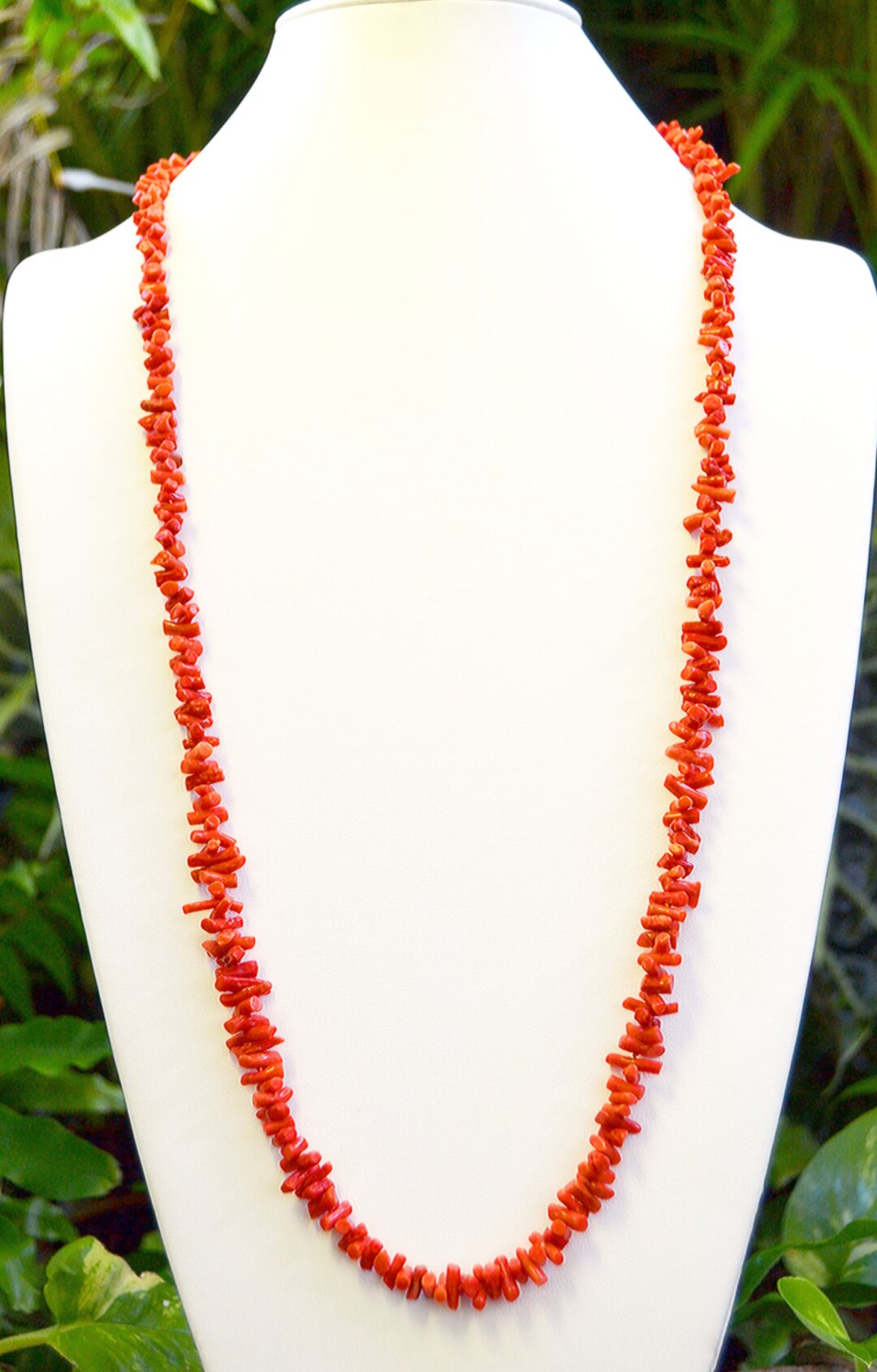 ESTATE Art Deco Graduated Natural Deep Sea Branch CORAL ROPE Necklace ...