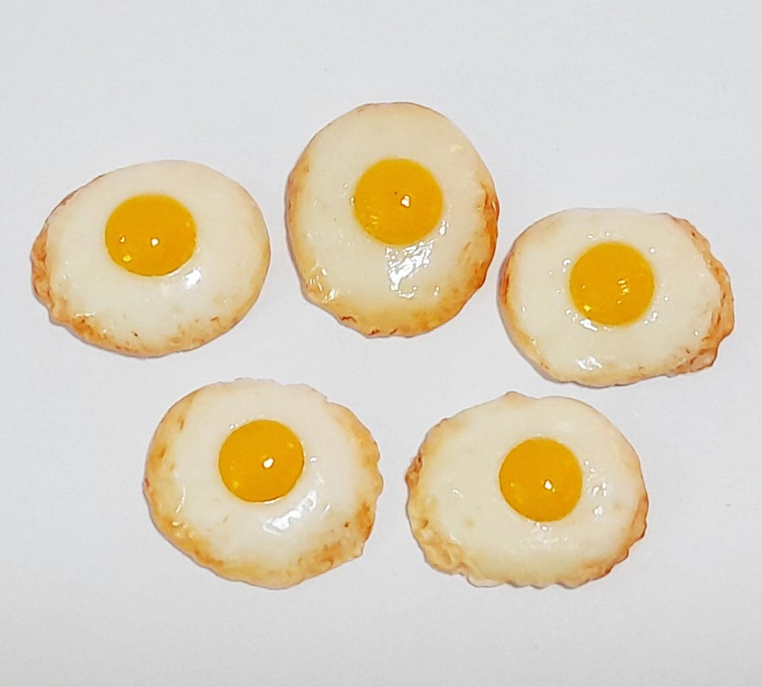 20 Miniature Fried Eggs: Dollhouse Breakfast Food, Handmade Clay - Etsy