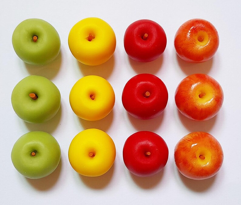12-pcs. Miniature Mixed Apples Barbie Food * Doll Mini 1.5cm Gala Apple ...