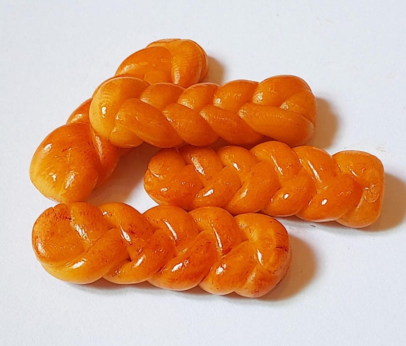 4-pcs. Miniature Braided Bread Barbie Size Food * Doll Mini 3cm Bread ...