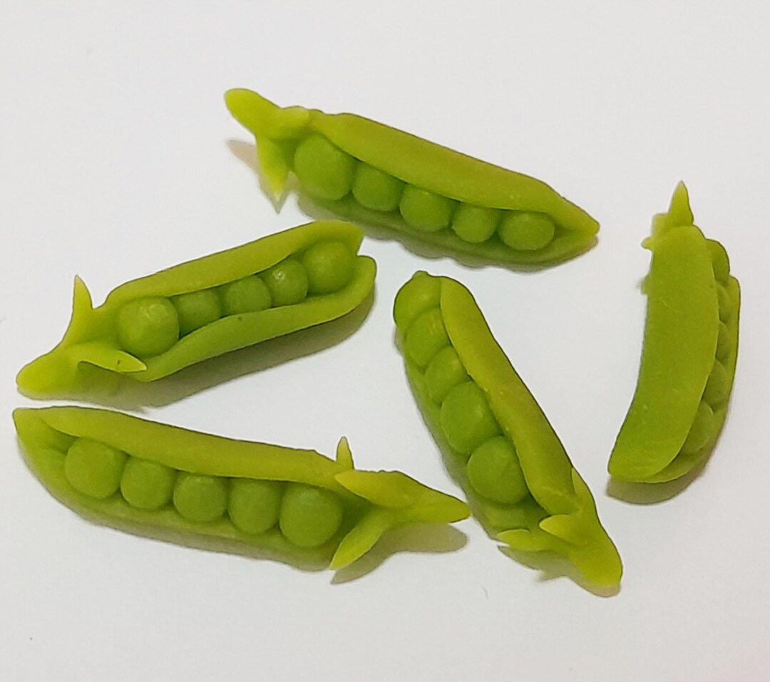 50 Dollhouse Miniature Peas in Pods Doll Mini Food Vegetable Pea ...