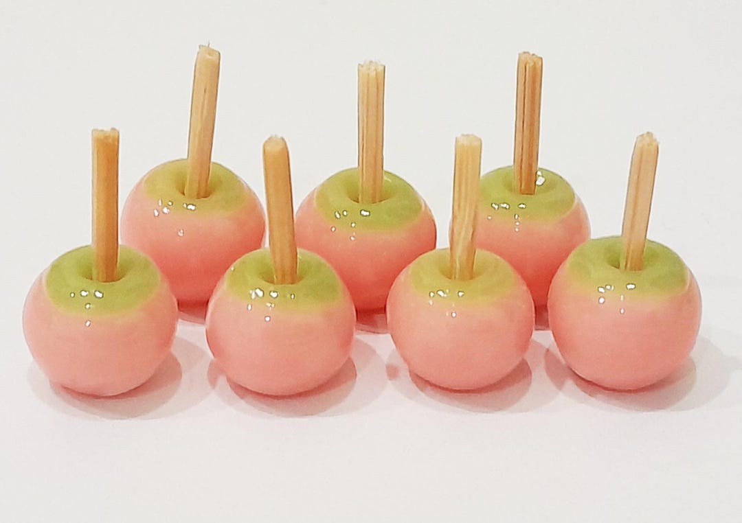 50 Dollhouse Miniature Candy Apples Doll Mini Food Fruit Choc Dipped ...