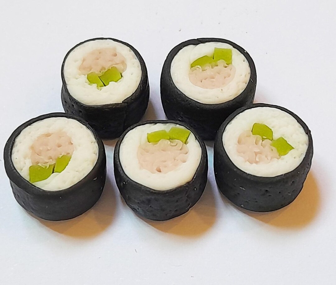 20 Dollhouse Miniature Tuna Sushi Rolls, Mini Food Tiny Wholesale Clay ...