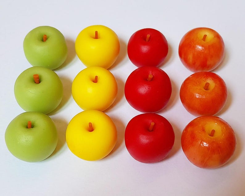 12-pcs. Miniature Mixed Apples Barbie Food * Doll Mini 1.5cm Gala Apple ...